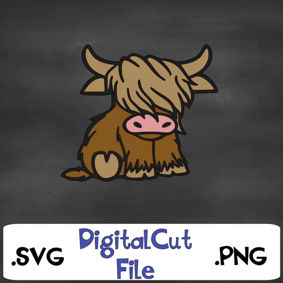 Baby Highland Cow Svg , Layered Highland Cow Svg , Xtool Layered SVG ...