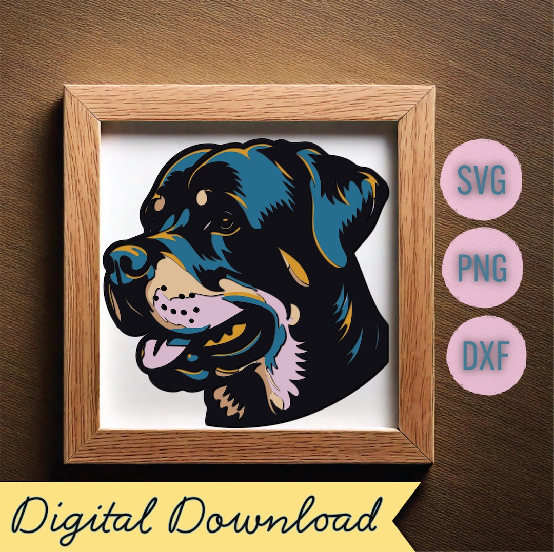 Rottweiler 3d Layered SVG, Rottweiler SVG, Layered SVG File Rottweiler ...