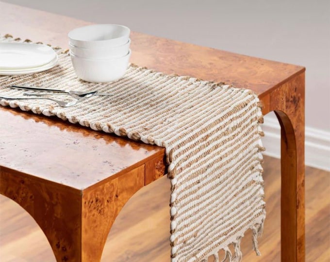 Boho Chic Table Runner With Fringes: Natural Wedding Decor, Holiday ...