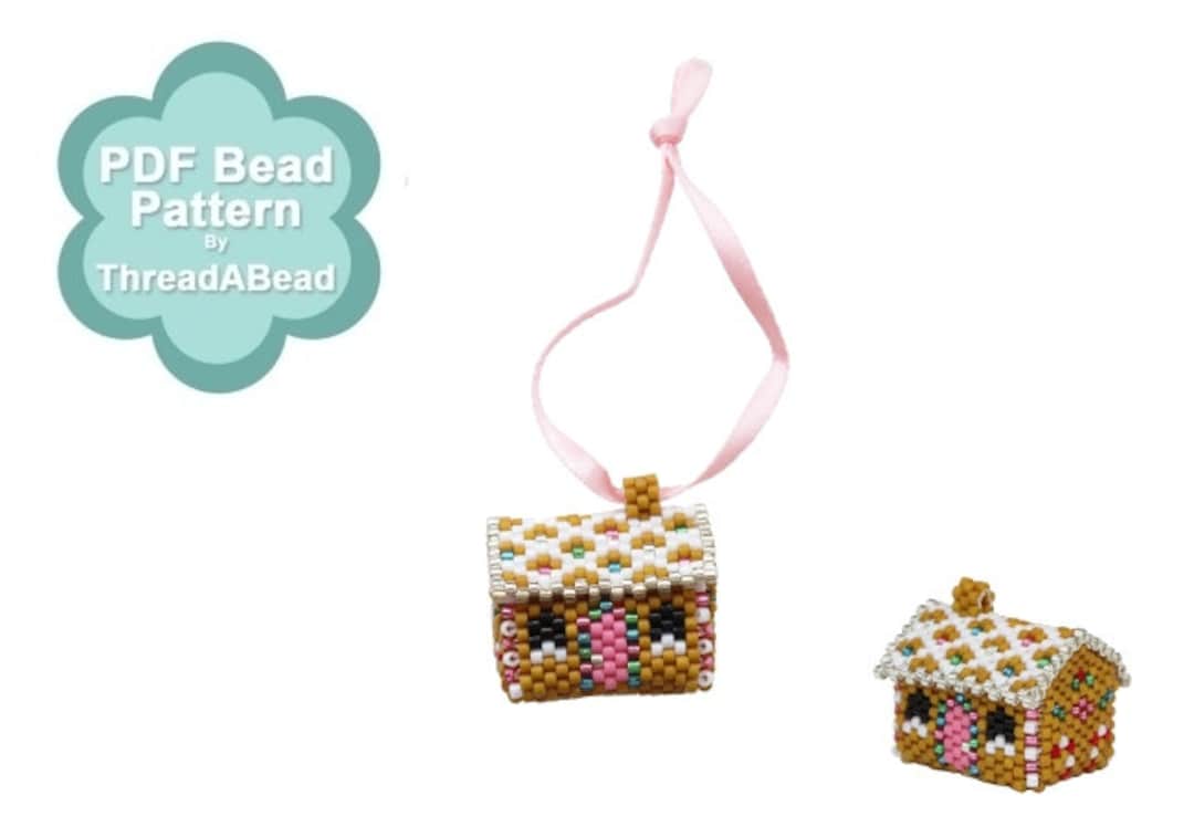 Bead Pattern: Mini 3D Gingerbread House Keychain - Etsy