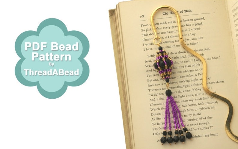 Bead Pattern: Beaded Bead Bookmark or Tassel Pattern - Etsy