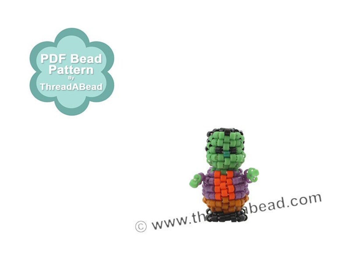 Bead Pattern: 3D Mini Frankenstein Monster Halloween Figure - Etsy
