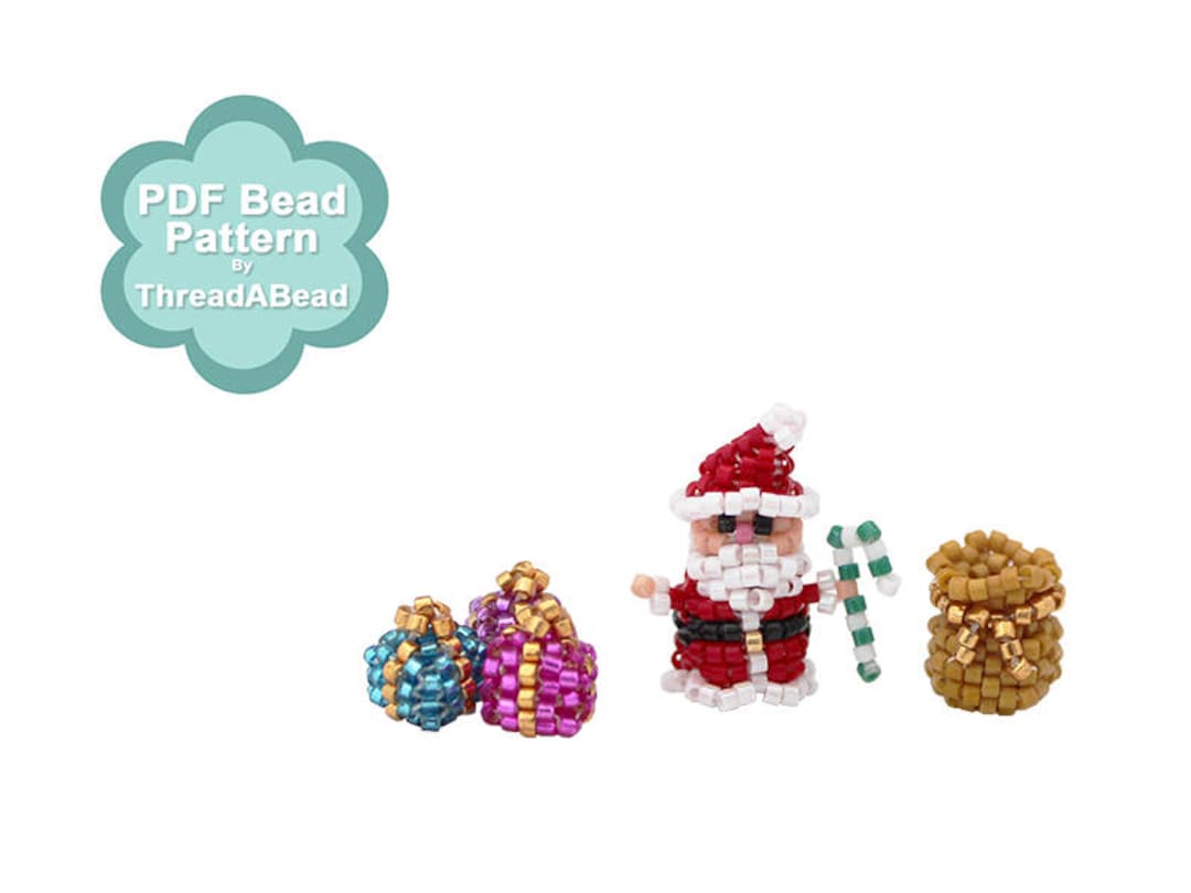 Bead Pattern: Mini 3D Beaded Christmas Figure - Santa With Presents and ...