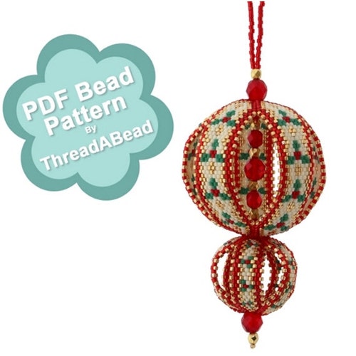 Bead Pattern: Festive Balls Christmas Beaded Ornament - Etsy