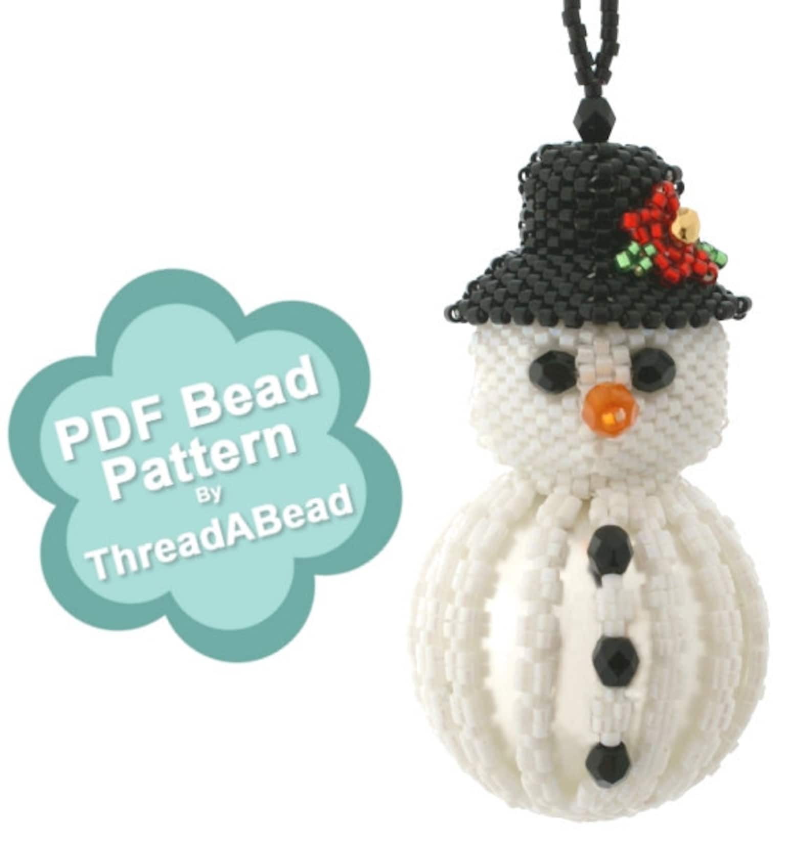Bead Pattern: Snowman Christmas Beaded Ornament - Etsy