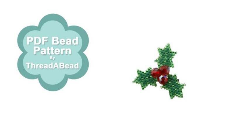 Bead Pattern: Small Beaded Holly Brooch - Etsy