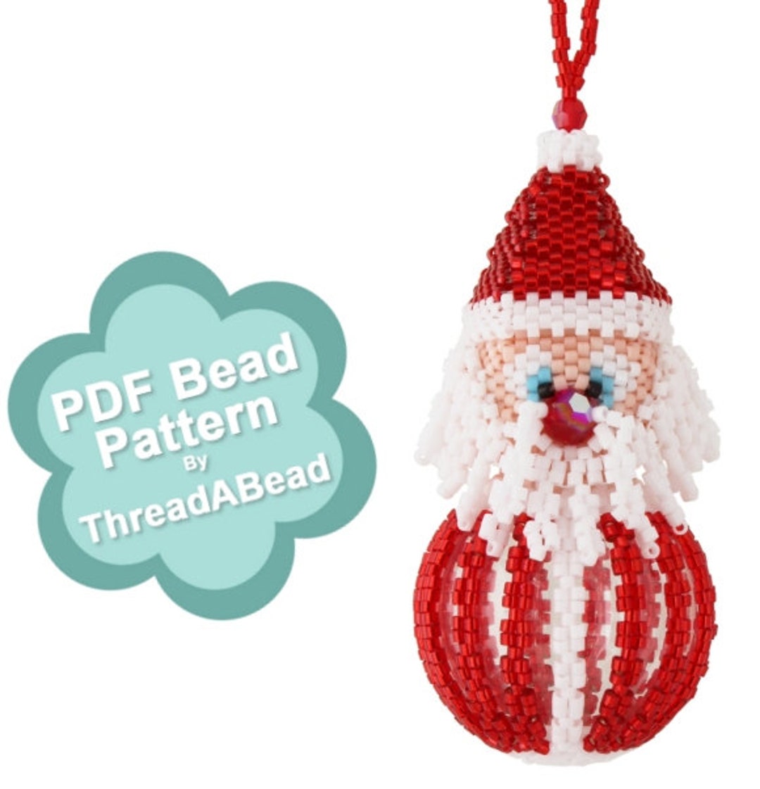 Bead Pattern: Santa Christmas Beaded Ornament - Etsy