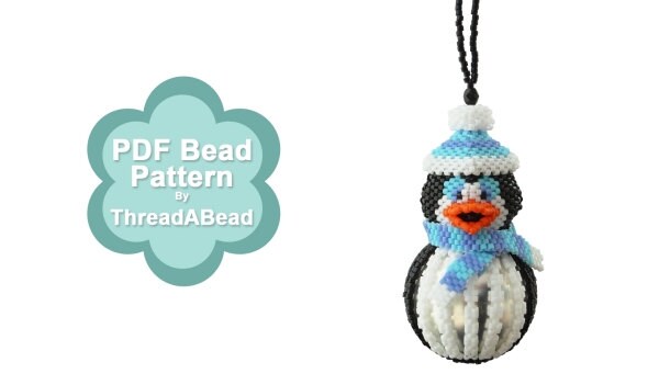 Bead Pattern: Brrr The Penguin Christmas Beaded Bauble | Etsy