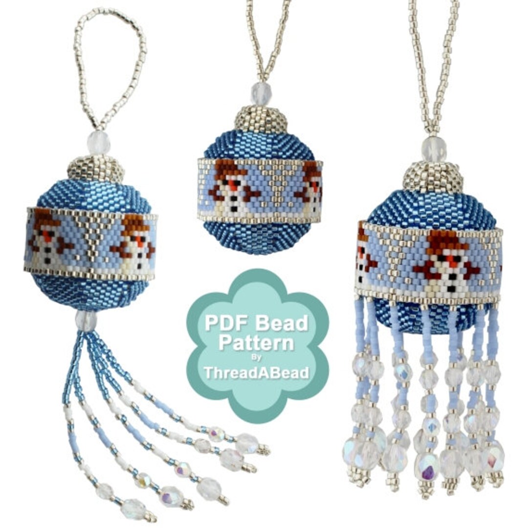 Bead Pattern: Snowman Bauble With 3cm Beaded Bauble Instructions - Etsy