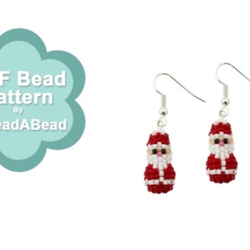 Bead Pattern: Mini 3D Beaded Santa Earrings - Etsy
