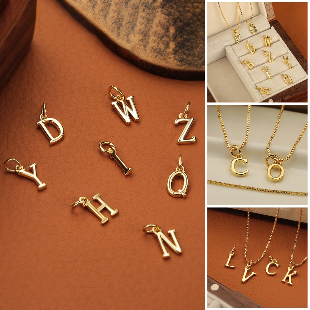 A-Z Letters Pendant Initial Charms Letter Charms Letter Necklace ...