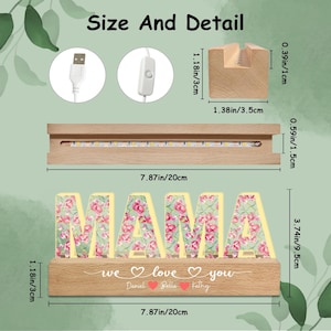 Custom Mom Night Light With Kids Name, Acrylic Night Light for Mom ...