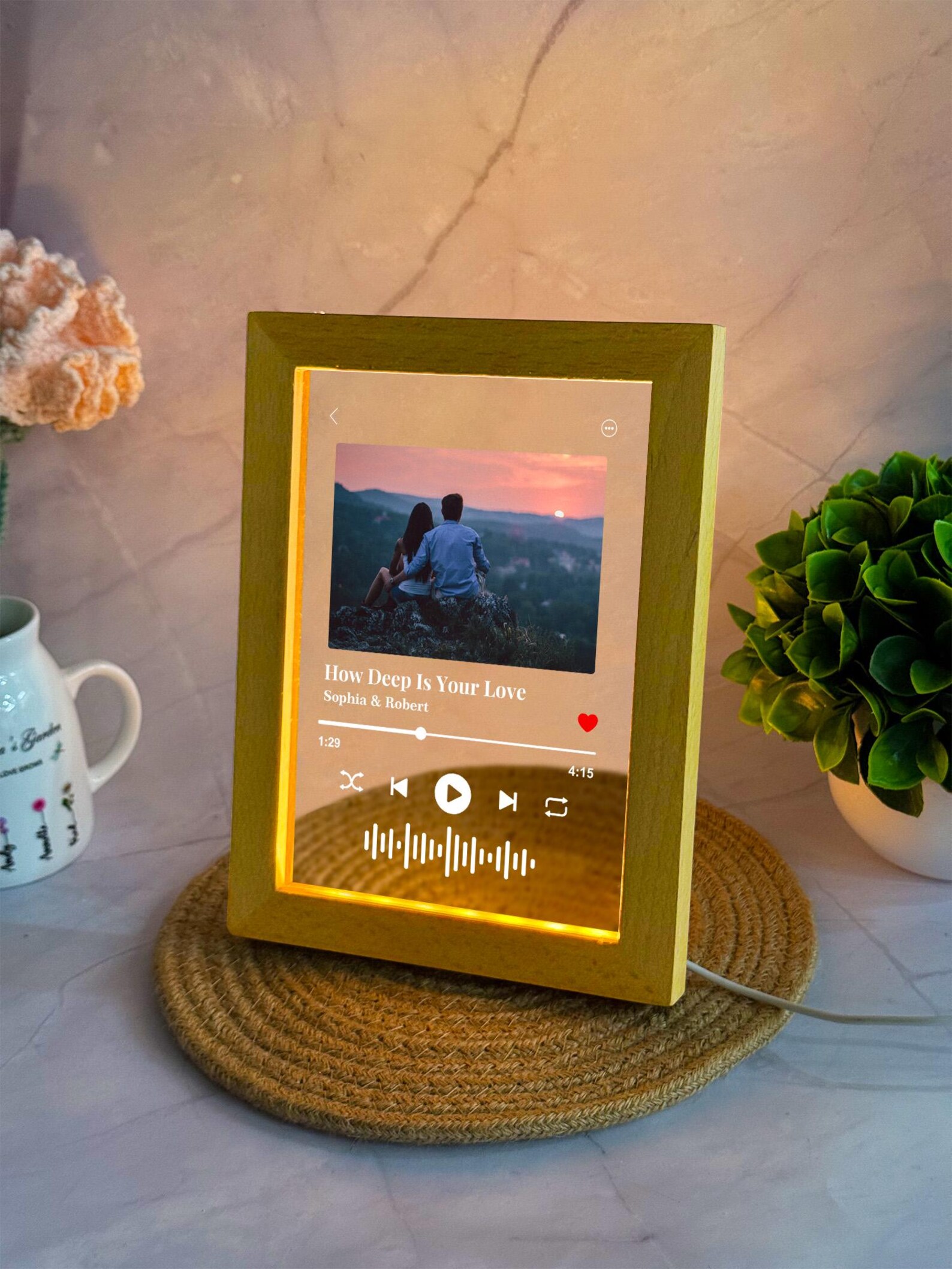 Personalized Song Acrylic Plaque With Light: Custom Album Cover Gift - Etsy