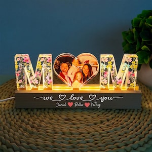 Custom Mom Photo LED Night Light With Kids Names - Etsy
