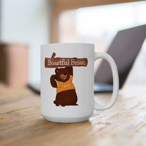 Boastful Brian Ceramic Mug, Teddy Bear Mug, Bear Coffee Mug, Animal Mug ...