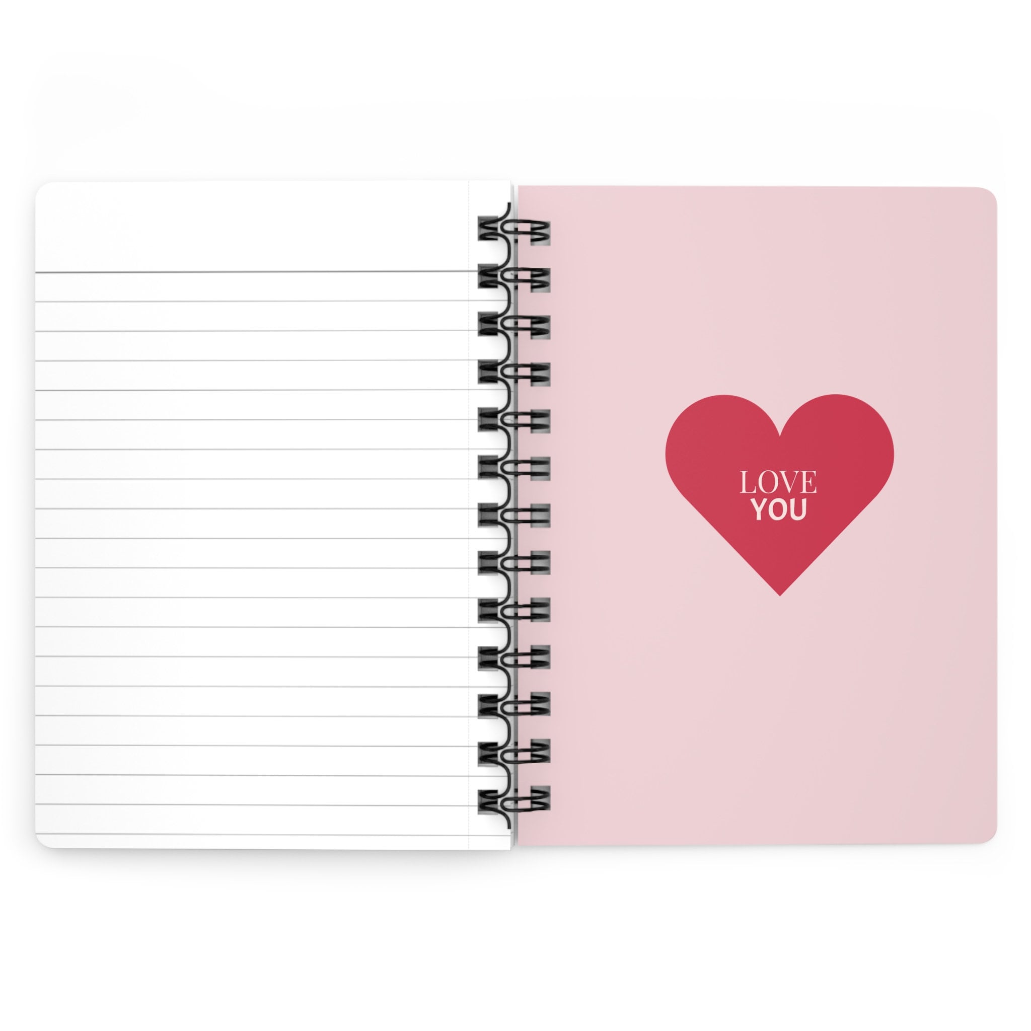 Pink Spiral Notebook for Student, Love Heart Design Spiral Notebook ...