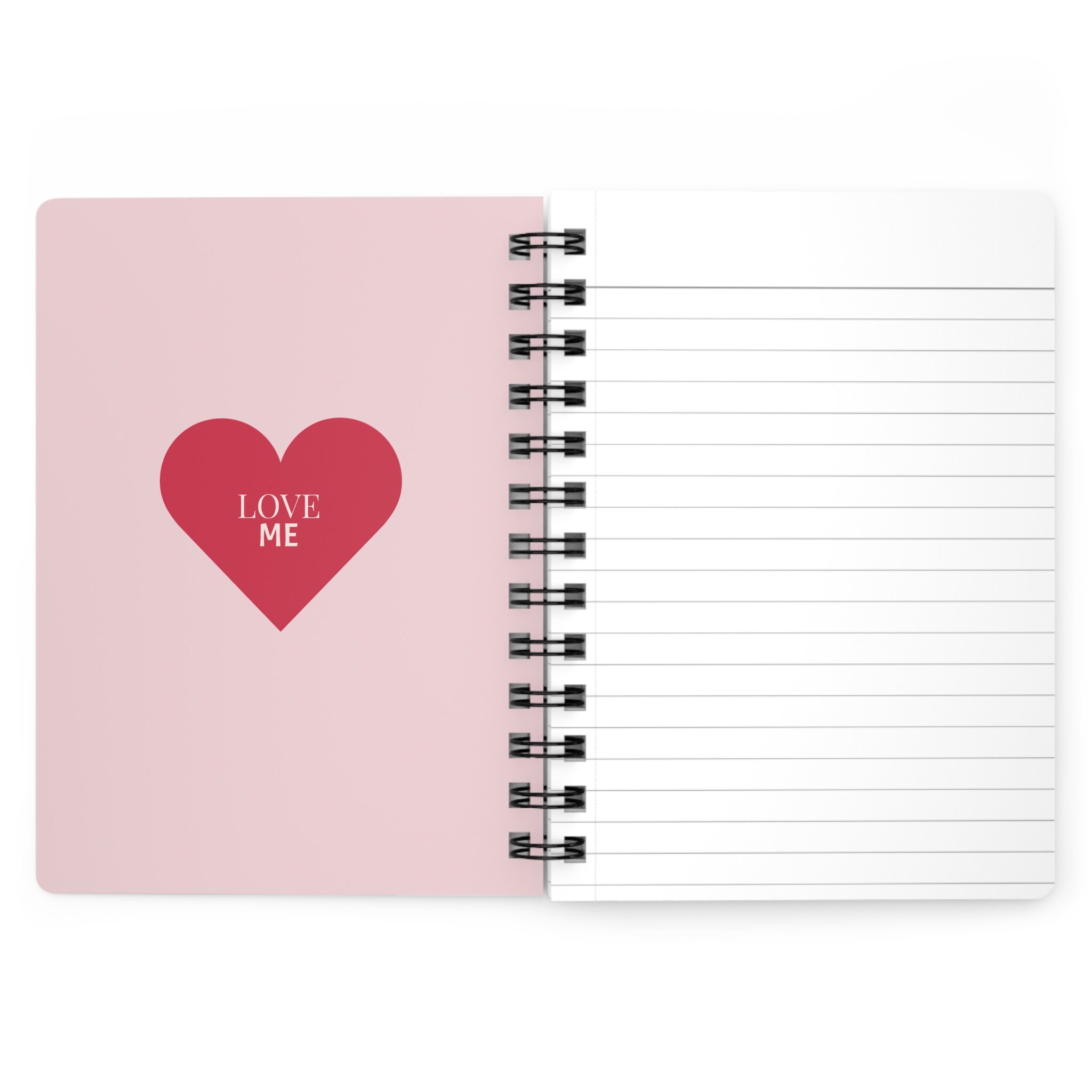 Pink Spiral Notebook for Student, Love Heart Design Spiral Notebook ...