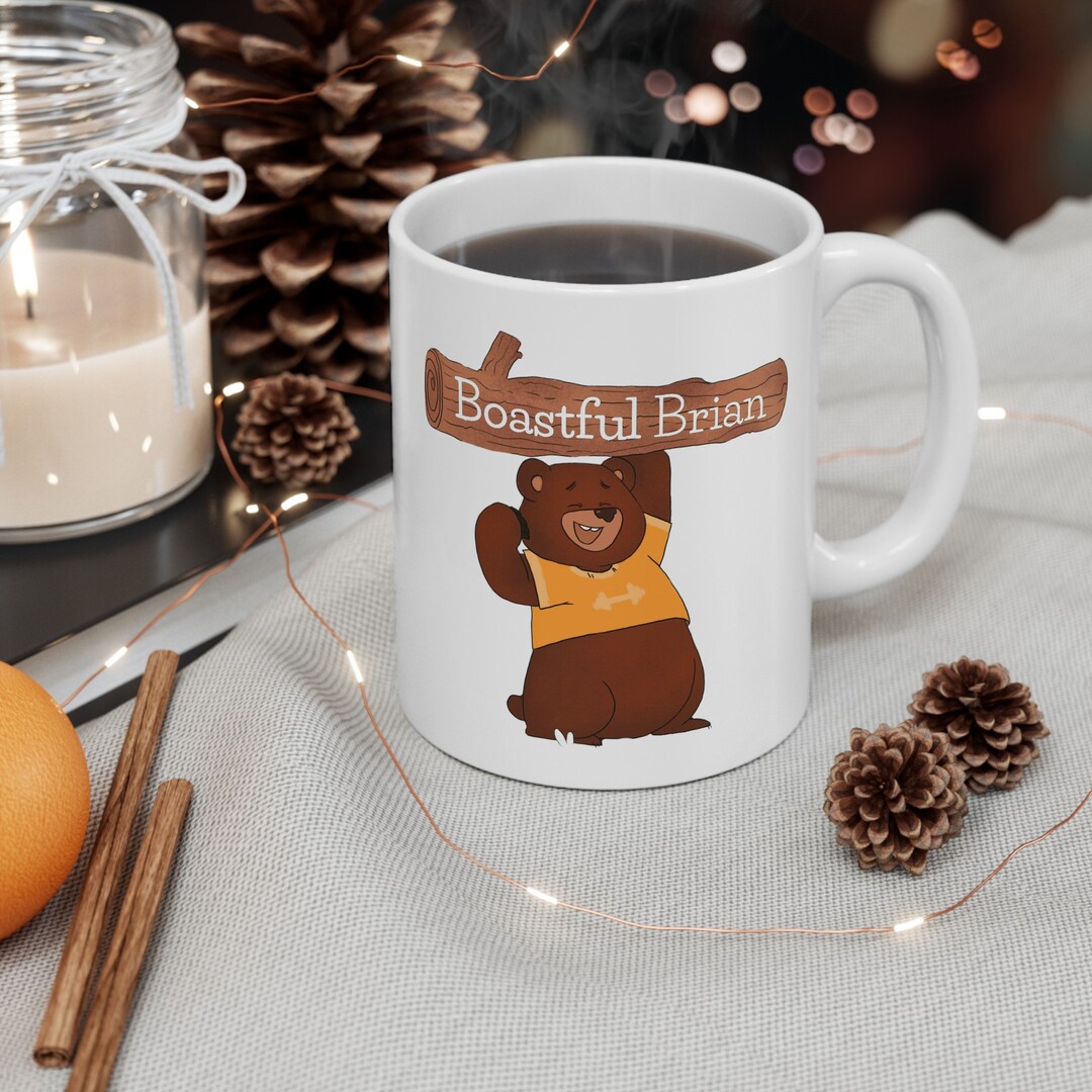 Boastful Brian Ceramic Mug, Teddy Bear Mug, Bear Coffee Mug, Animal Mug ...