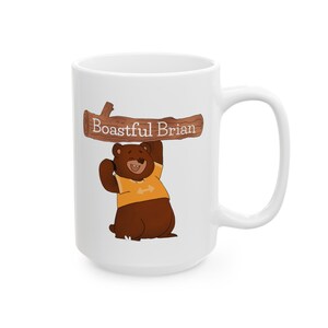 Boastful Brian Ceramic Mug, Teddy Bear Mug, Bear Coffee Mug, Animal Mug ...