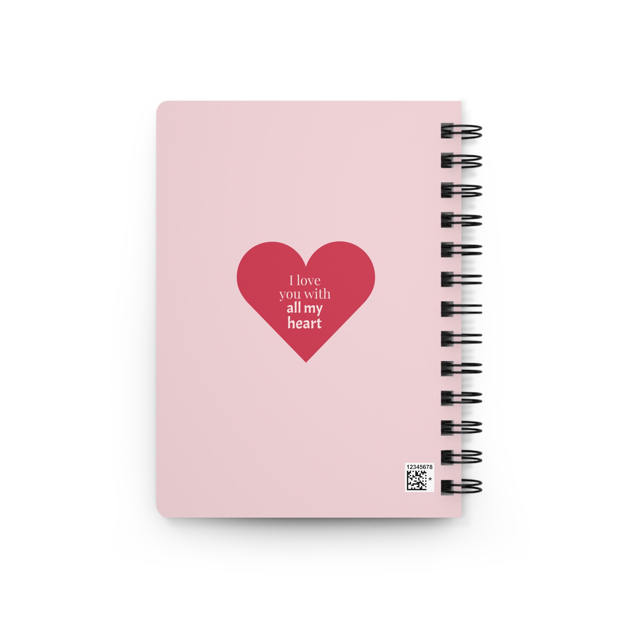 Pink Spiral Notebook for Student, Love Heart Design Spiral Notebook ...