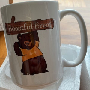 Boastful Brian Ceramic Mug, Teddy Bear Mug, Bear Coffee Mug, Animal Mug ...