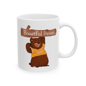 Boastful Brian Ceramic Mug, Teddy Bear Mug, Bear Coffee Mug, Animal Mug ...