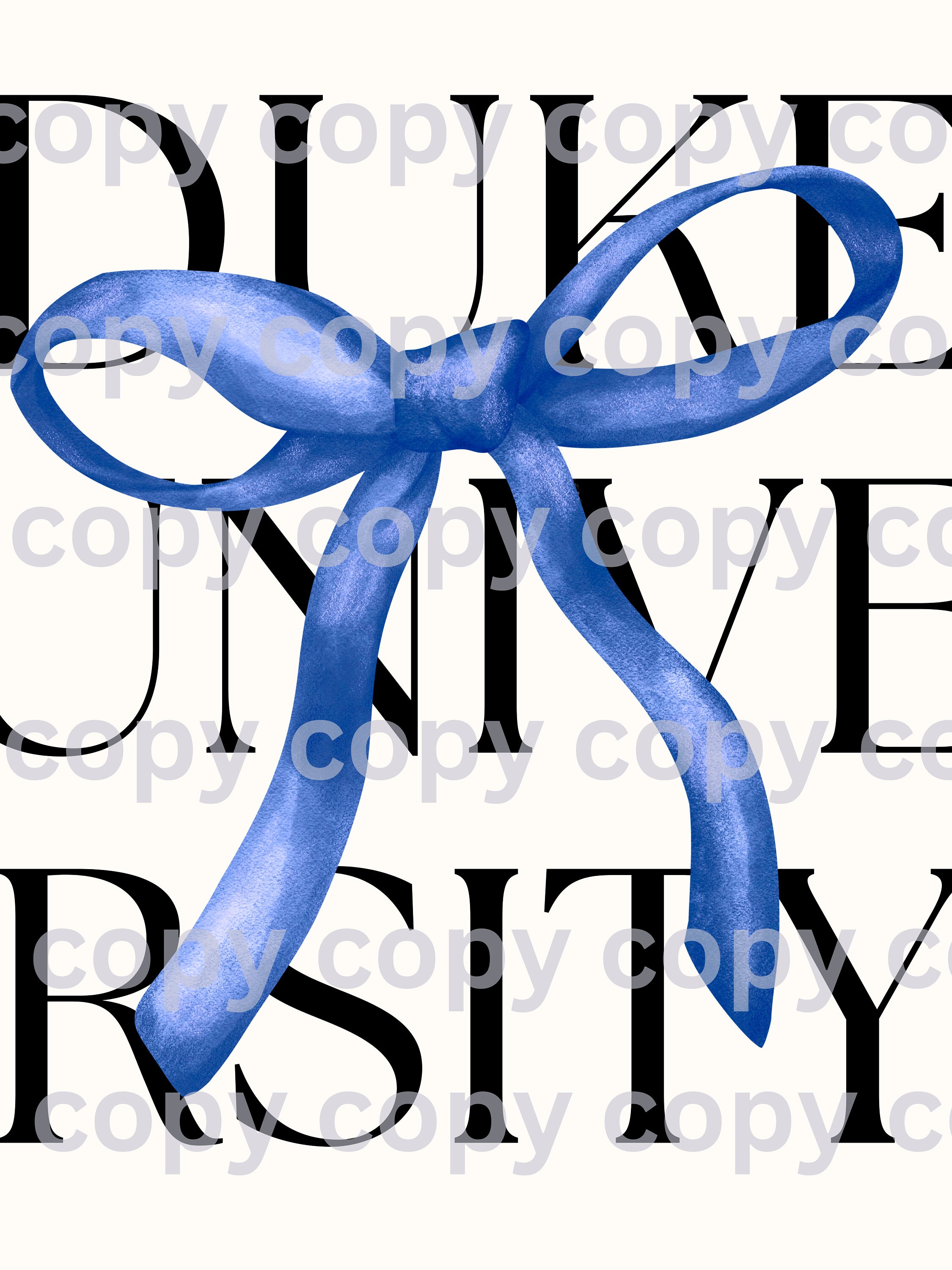 Duke University Bow Wall Art Digital Print Cute - Etsy