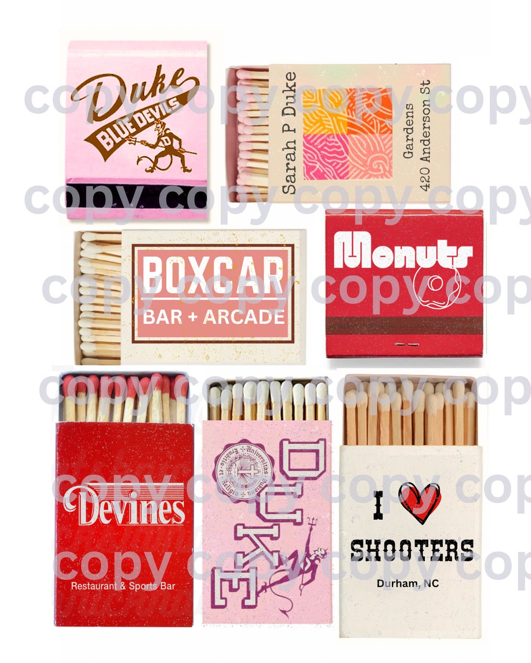 Cute Duke Wall Art; Match Boxes With Durham Favorites - Etsy