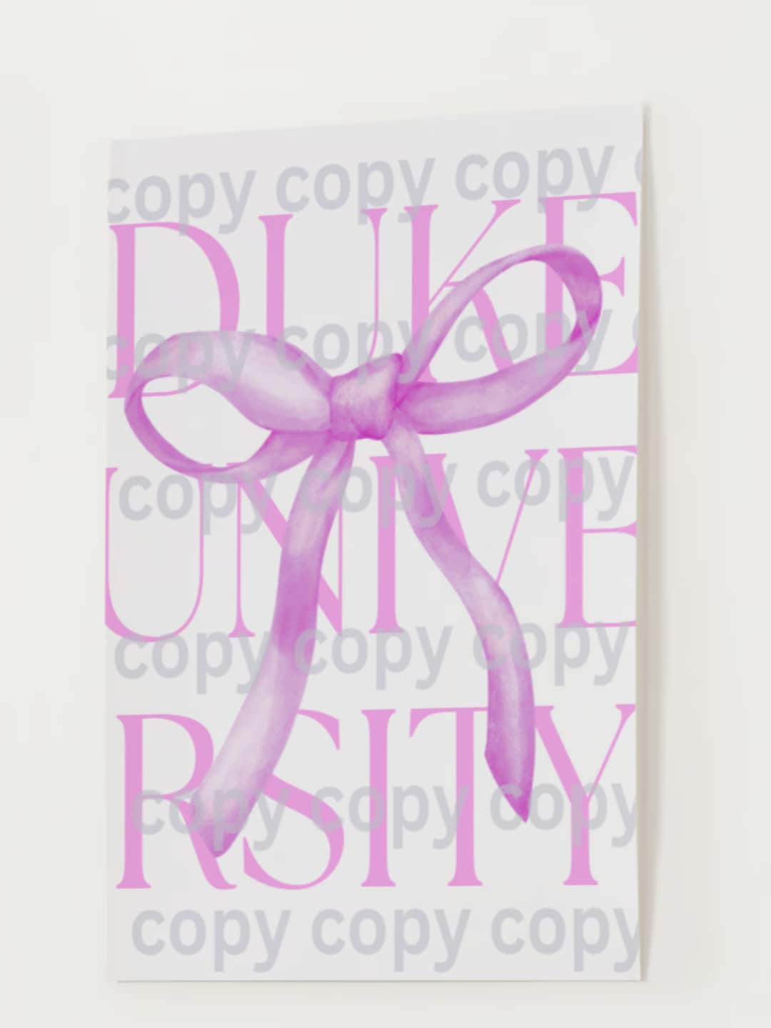 Duke University Pink Bow Printable Flyer - Etsy
