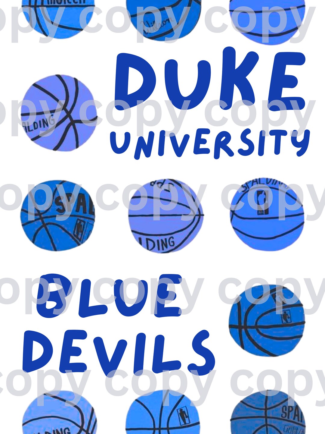 Duke University Blue Basketball Wall Art Print for Cute Dorm Decor - Etsy