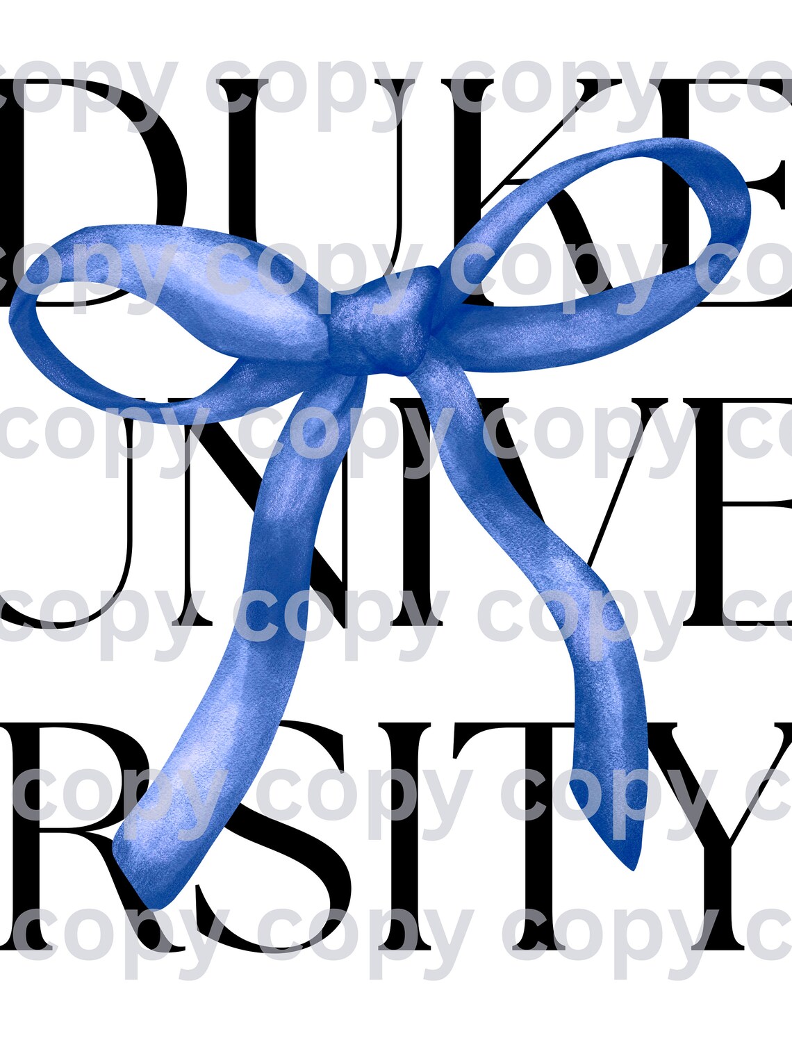 Duke University Bow Wall Art Digital Print Cute - Etsy