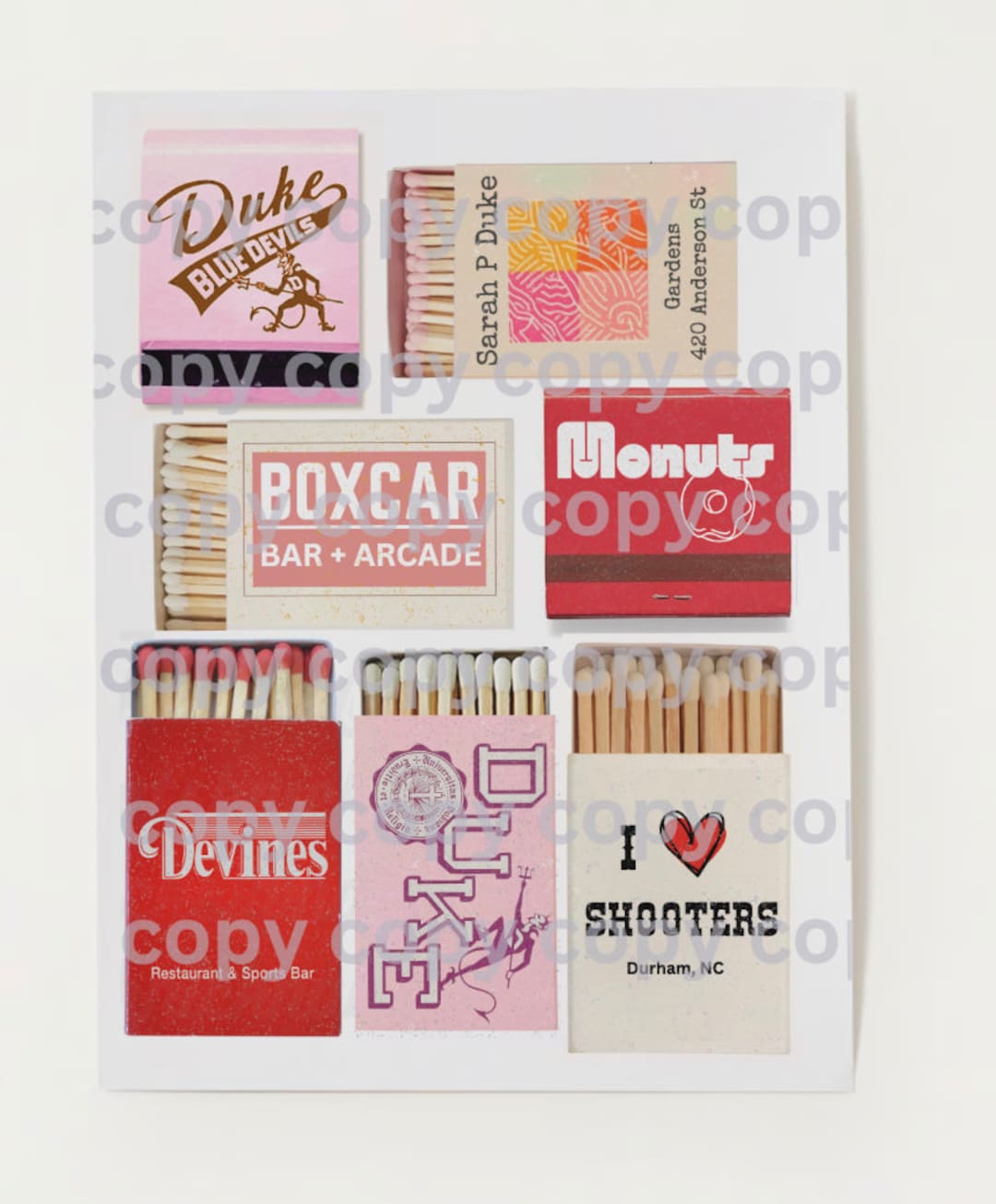 CUSTOM: College Match Box Set (can Do Any Color Theme/college/city/etc ...