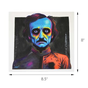 Original Ink and Color Pencil Drawing of Edgar Allan Poe - Etsy