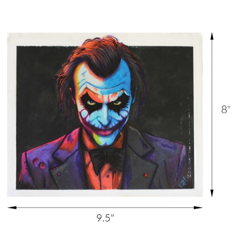 Original Ink and Color Pencil Drawing of Heath Ledger's the Joker - Etsy