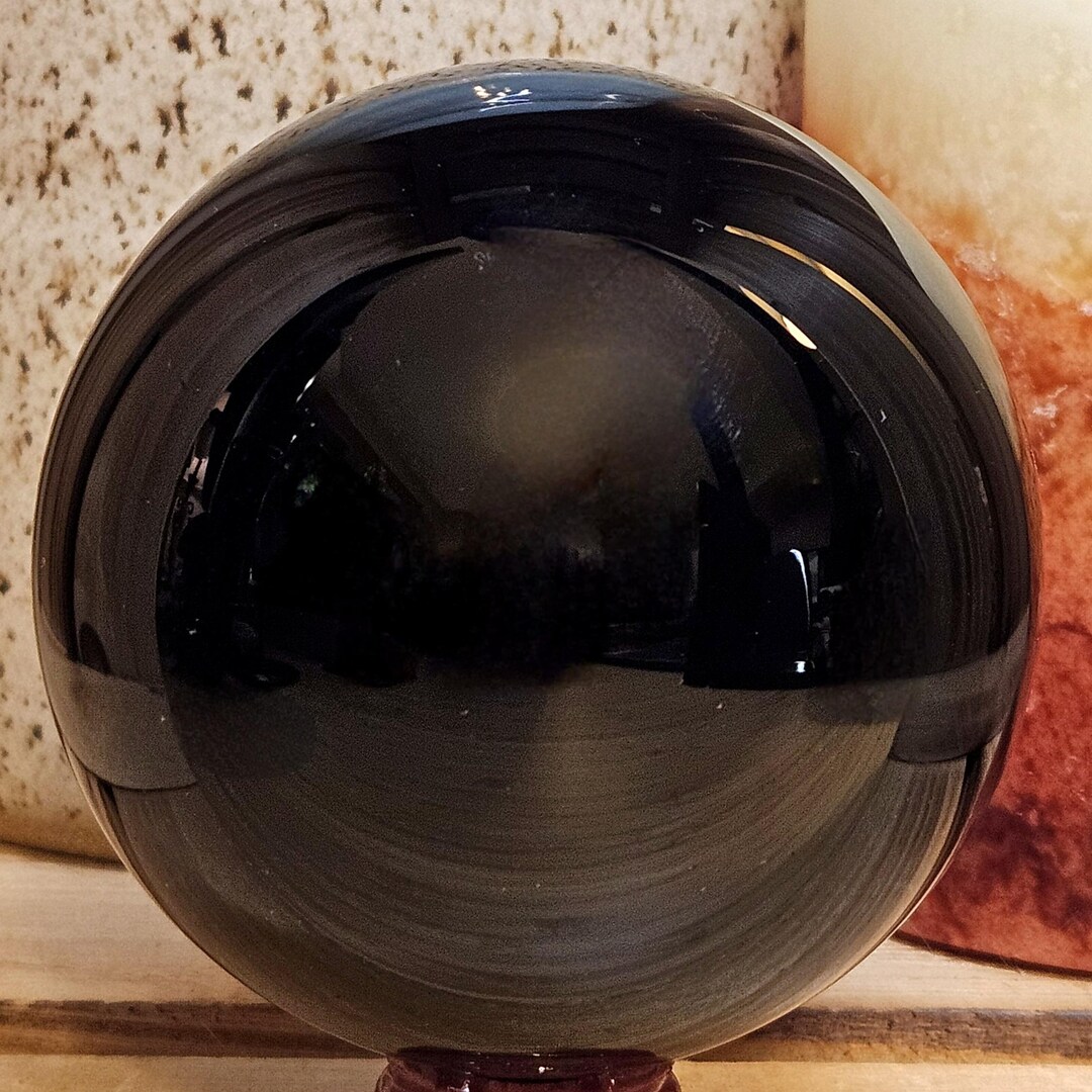 Large Obsidian Sphere - Etsy