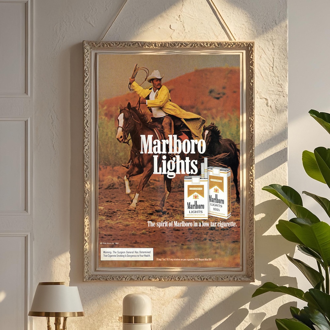 The Marlboro Man Poster, Vintage Photo, Fashion Print, Classic Glamour ...