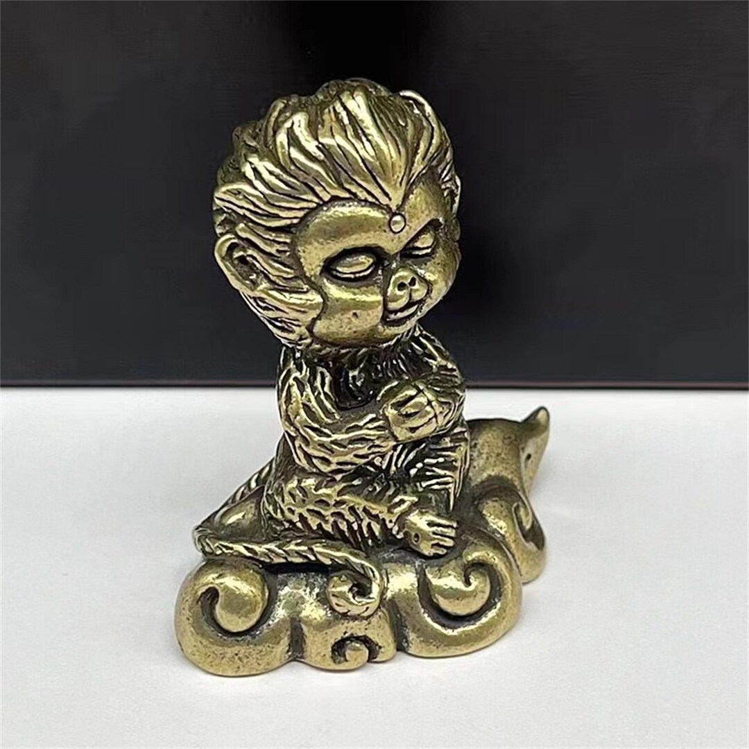 Brass Sun Wukong Figurine, Qi Tian Da Sheng Sculpture, Vintage Monkey ...