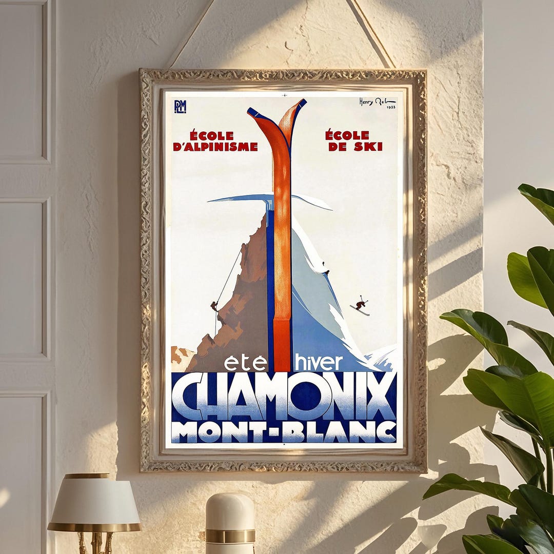Chamonix Mont Blanc Poster,vintage Photo, Fashion Print, Room Decor ...