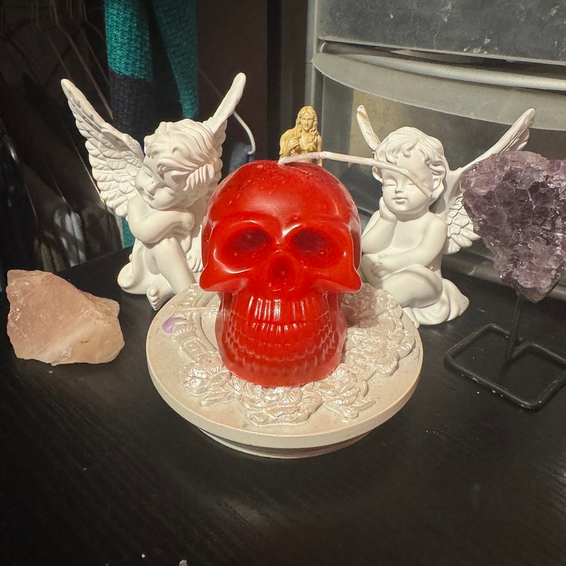 Red Skull Candle Witchcraft - Etsy UK