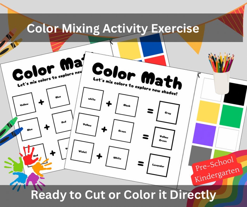 Color Mixing Activity for Kids Printable Preschool,kindergarten ...