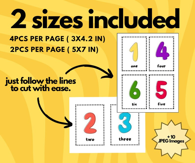 Numbers Flashcards Preschool Counting Flash Cards Printable Number ...