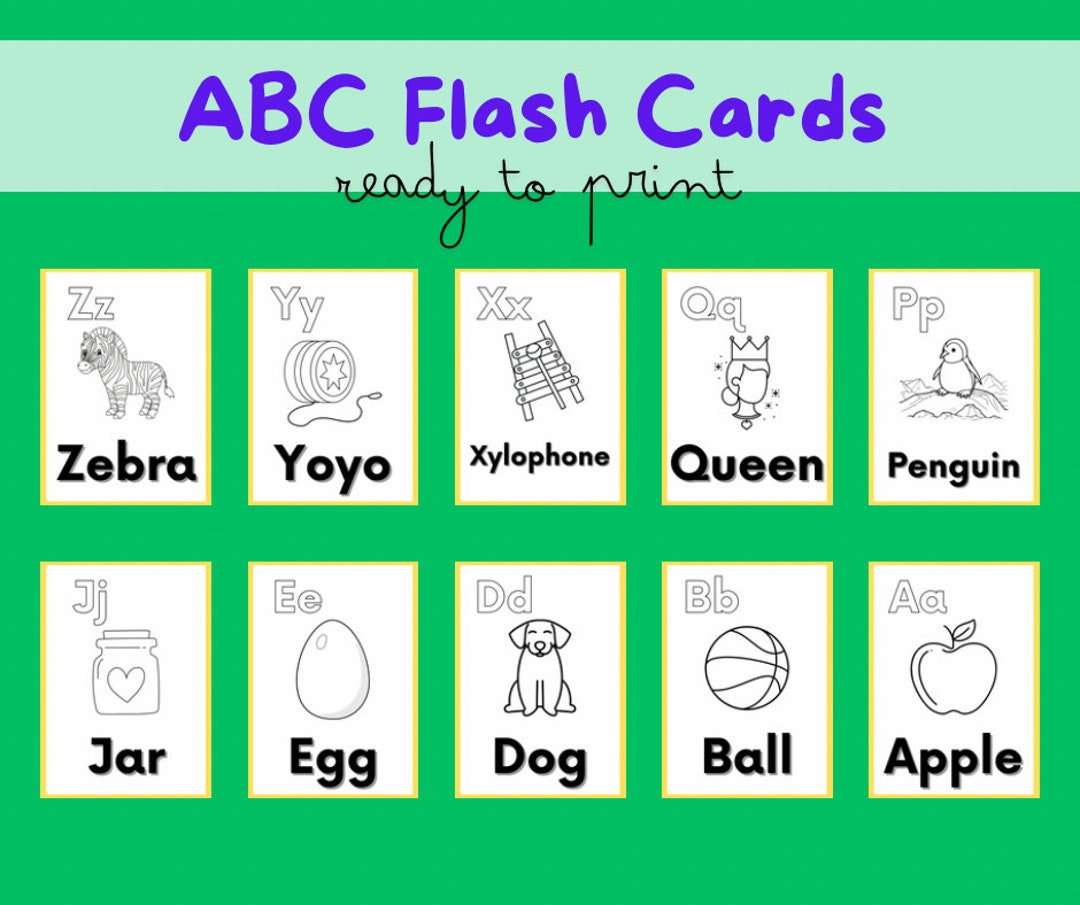 ABC Flash Cards, Preschool Reading Flash Cards, Read and Clip ...