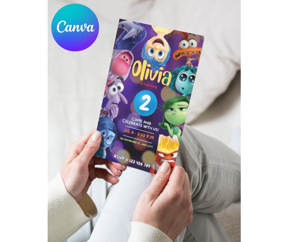 Inside Emotions Birthday Invitation Editable Inside Outside 2 Digital ...