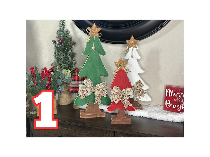 Set of 3 Rustic Christmas Trees - Handmade Decor - Etsy