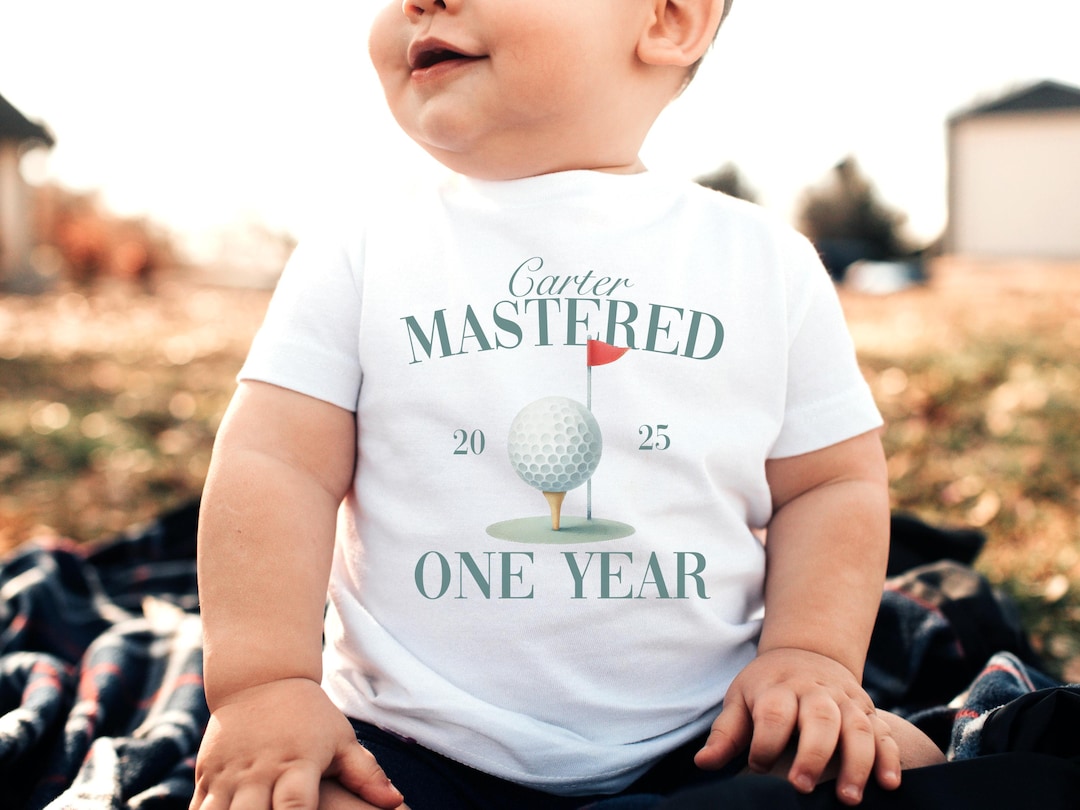 Golf Mastered One Year Birthday Shirt, Custom Golf 1st Birthday Outfit ...