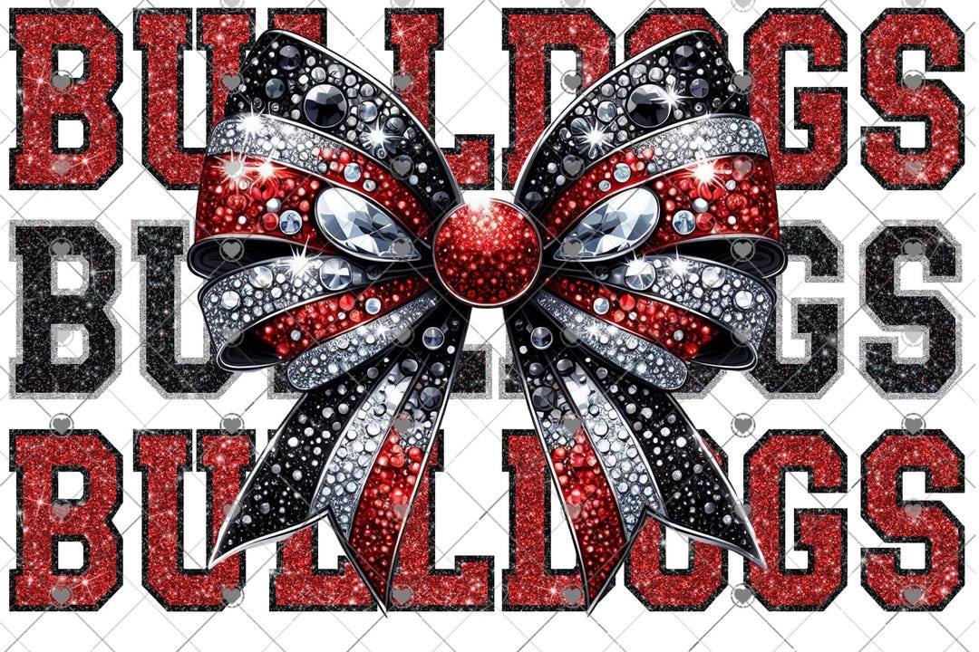 Bulldogs Rhinestone Bow - Etsy
