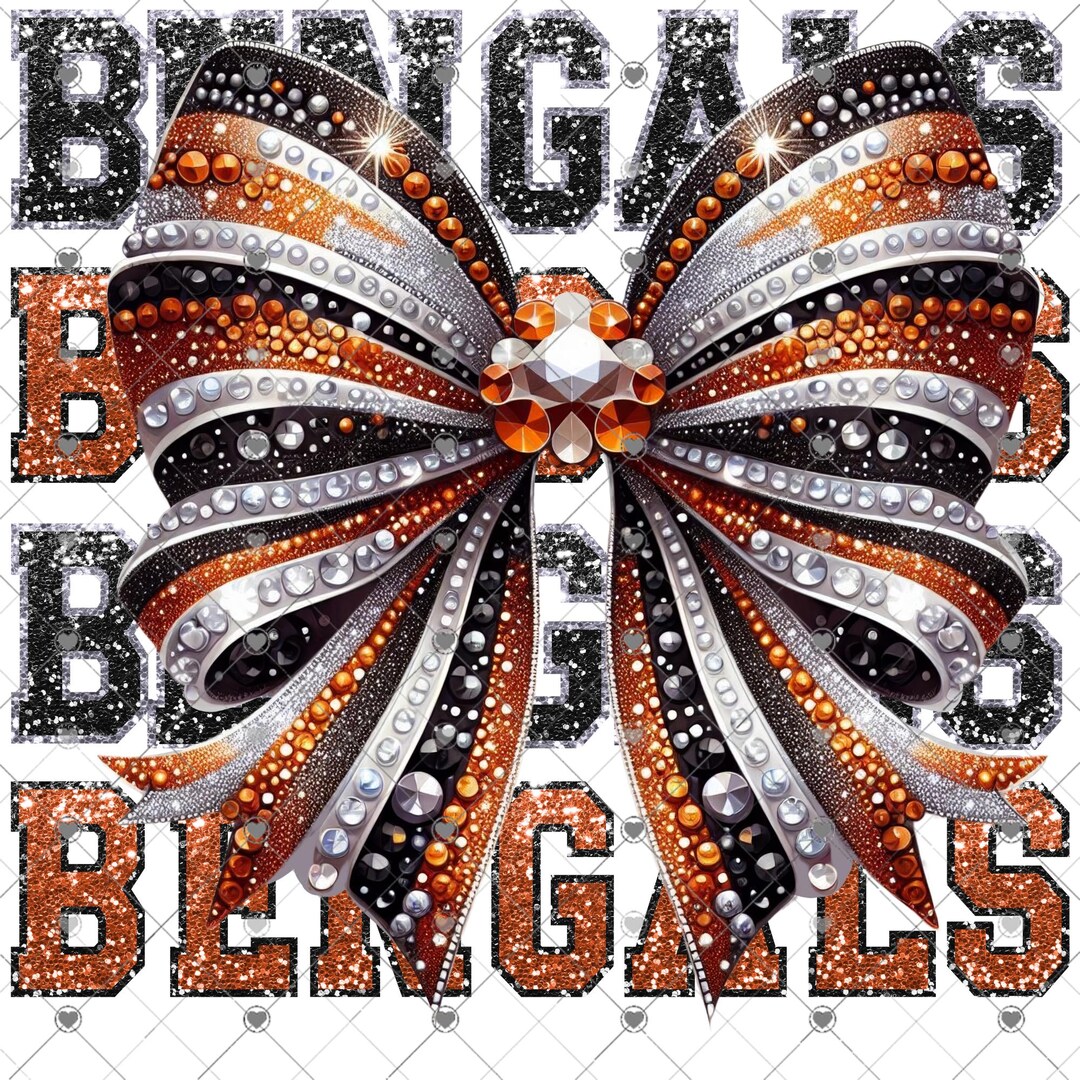 Cincinnati Bengals Rhinestone Bow - Etsy