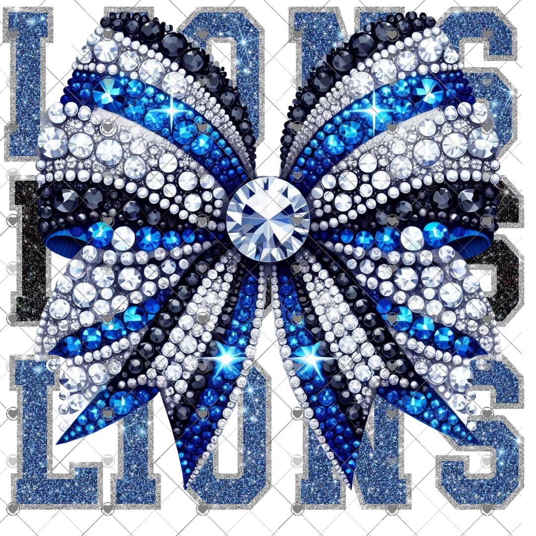 Detroit Lions Rhinestone Bow - Etsy