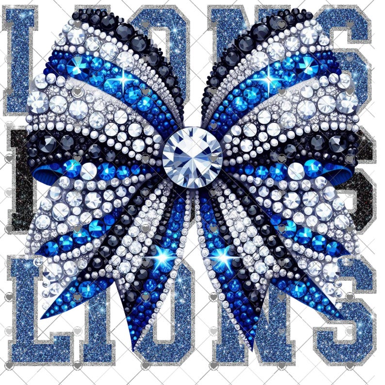Detroit Lions Rhinestone Bow - Etsy