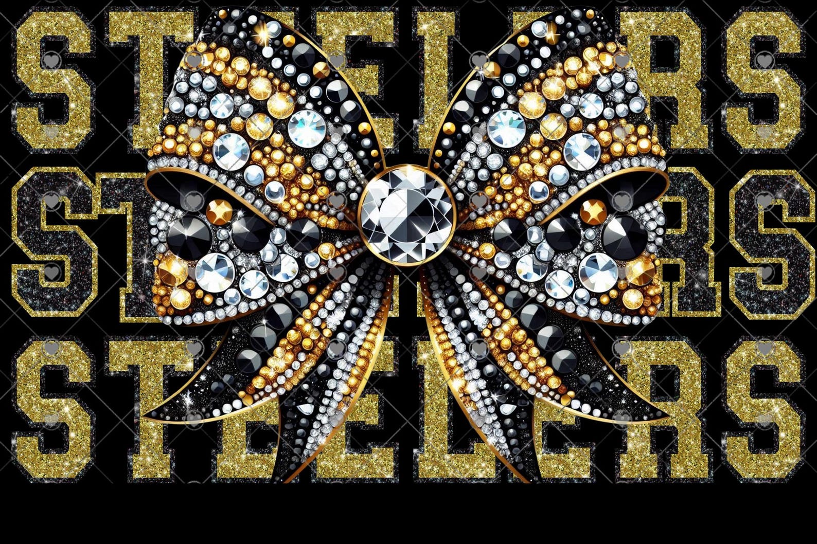 Pittsburgh Steelers Rhinestone Bow Png - Etsy